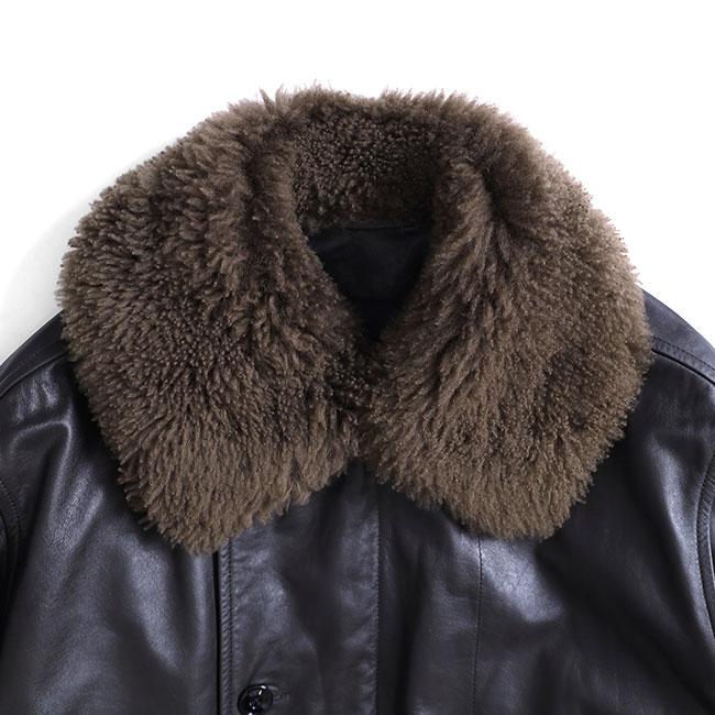 LEMAIRE ルメール シアリング レザー フライトジャケット OW1101 LEMAIRE ルメール シアリング レザー フライトジャケット OW1101