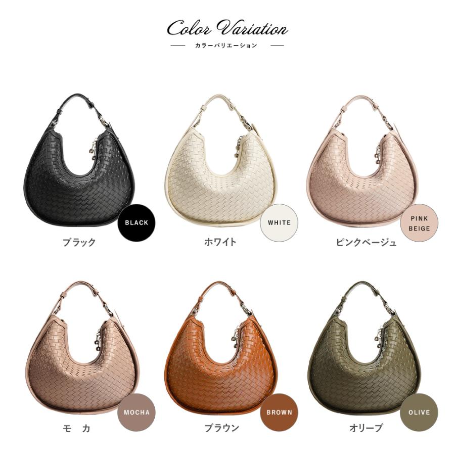 CUMMEL イントレチャート 編み込み ムーン ショルダーバッグ 2way 3way レディース ハンドバッグ ミニバッグ ラウンドショルダー 丸型 小さめ 通勤 CM1003 :B ...