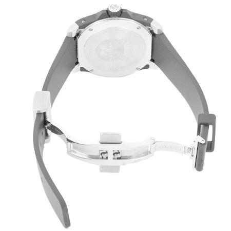 GUCCI（グッチ） グッチダイヴ ウォッチ 40mm キャットヘッド メンズ 時計 クォーツ SS/ラバー 黒文字盤 YA136320 ...