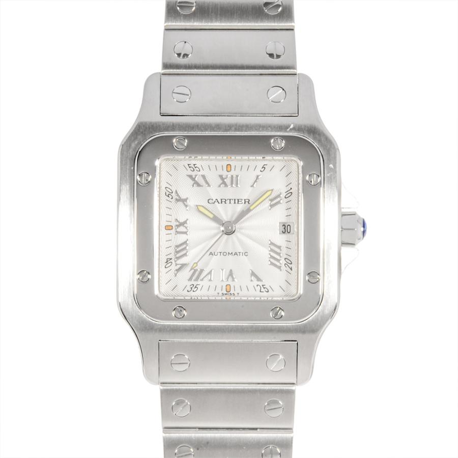 SANTOS DE CARTIER カルティエ Cartier W20040D6 サントス ガルベ LM 腕時計 自動巻 シルバー文字盤 ...