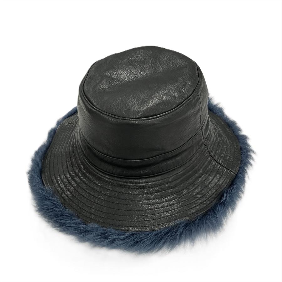 HERMES エルメス モッチ MOTSCH ハット レザー ファー ブラック 57 レディース : ゴールドプラザ ヤフー店 - 通販 - Yahoo!ショッピング