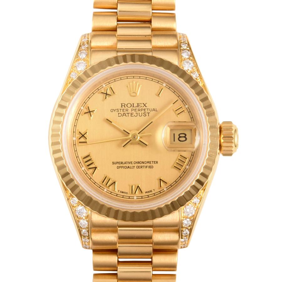 デイトジャスト ロレックス ROLEX 69238 金無垢 ラグダイヤ K18YG X番 レディース 自動巻き 時計 シャンパン文字盤 ...