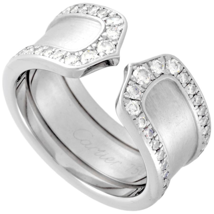 Cartier（カルティエ） Cartier C2 リング 指輪 ダイヤモンド #49 K18WG 9.4g フルダイヤ レディース : ゴールドプラザ ヤフー店 - 通販 - Yahoo ...