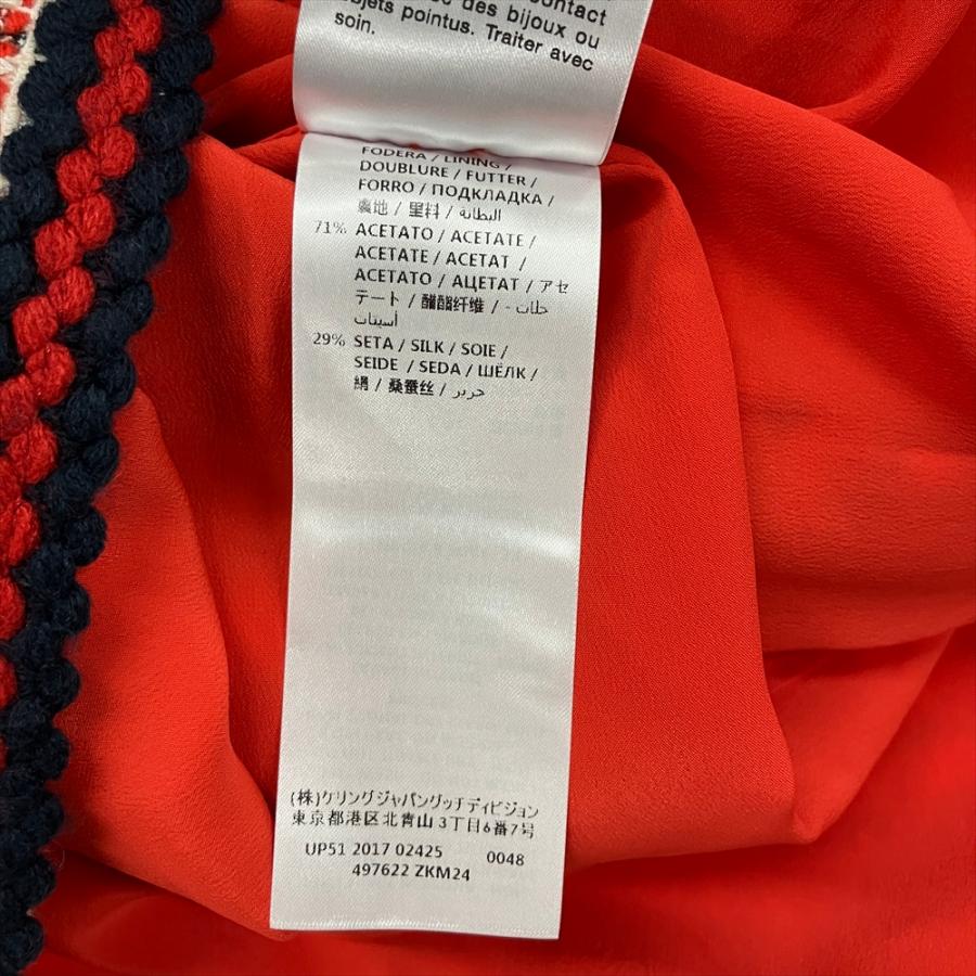 GUCCI グッチ ツィード 半袖 ワンピース 497622 レッド 46 GUCCI グッチ ツィード 半袖 ワンピース 497622 レッド 46