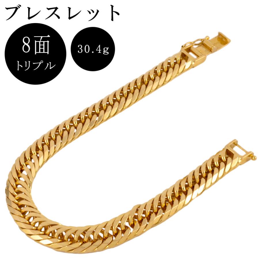 喜平 キヘイ 8面 トリプル ブレスレット K18YG ゴールド 30.4g 17.5cm : ゴールドプラザ ヤフー店 - 通販 - Yahoo!ショッピング
