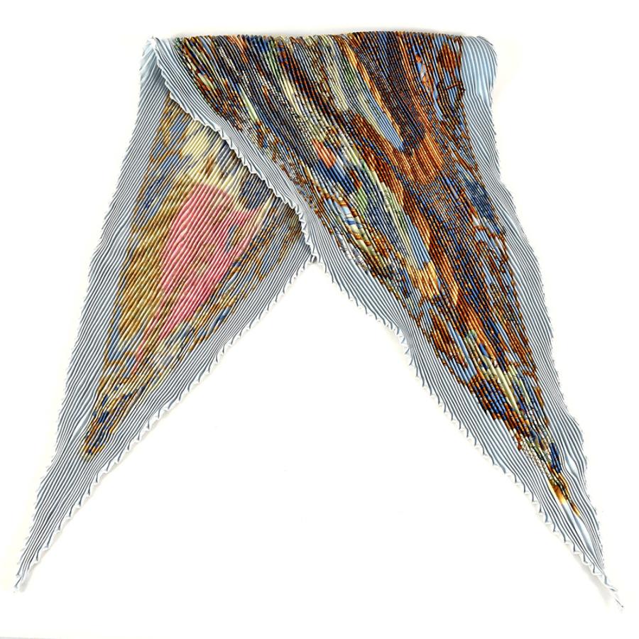 エルメス HERMES カレ 90 プリーツ マハラジャの華麗 SPLENDEUR DES MAHARAJAS スカーフ シルク ブルー ...