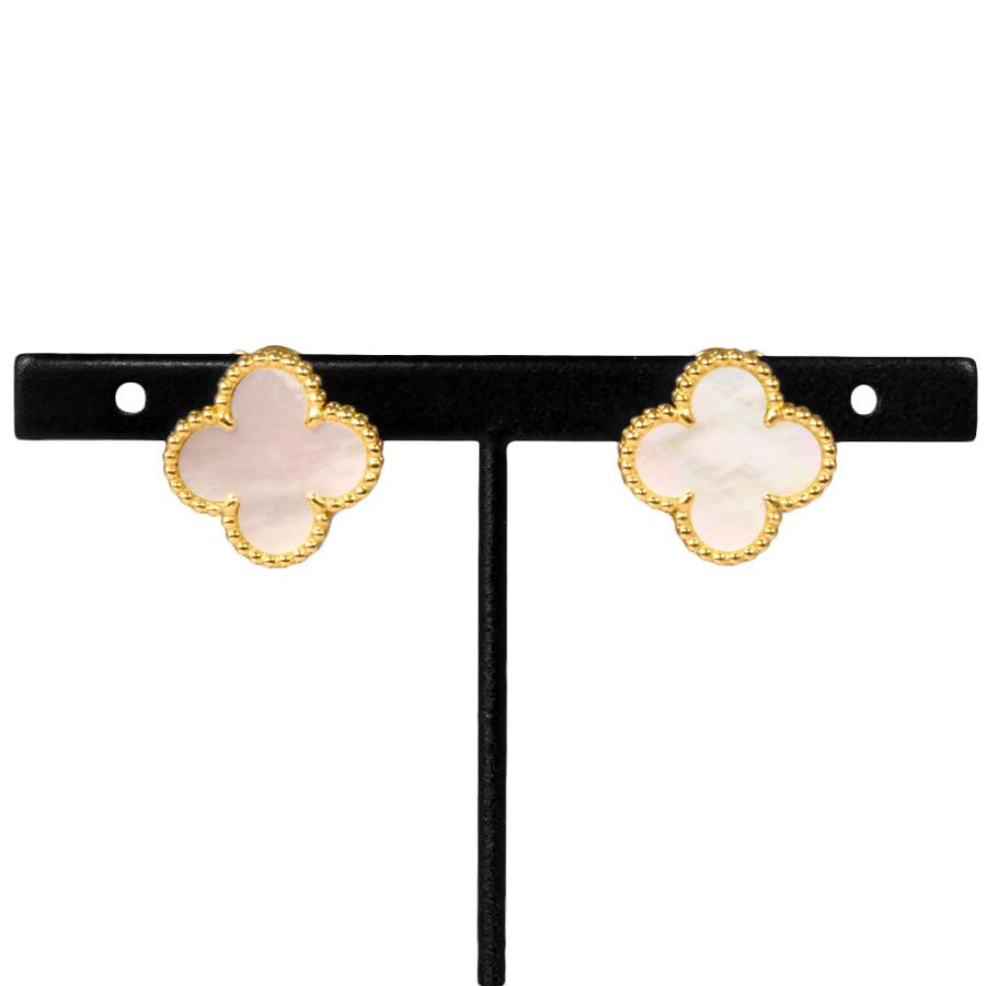 ヴァンクリーフ&アーペル Van Cleef&Arpels ヴィンテージ アルハンブラ マザーオブパール ピアス K18YG イヤリング ...