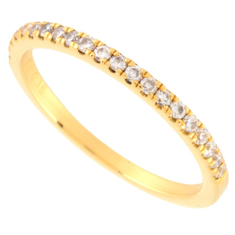 AHKAH アーカー ハーフエタニティ リング 指輪 ダイヤモンド 0.16ct 約5.5号 K18YG レディース : ゴールドプラザ ヤフー店 - 通販 - Yahoo!ショッピング