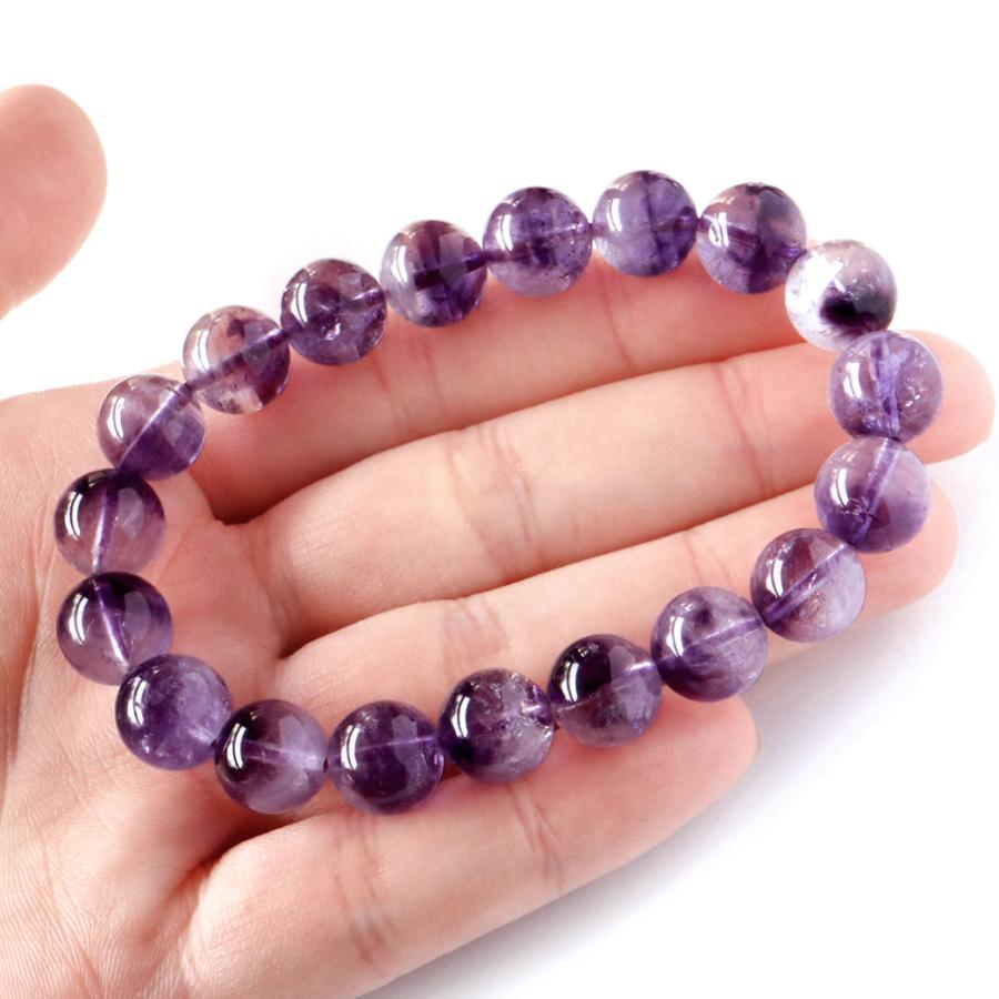 GOLD STONE アメジスト エレスチャル ブレスレット 11mm AAA 天然石 ブラジル産 パワーストーン バレンタイン 贈り物 プレゼント 2月 誕生石 Amethyst ...