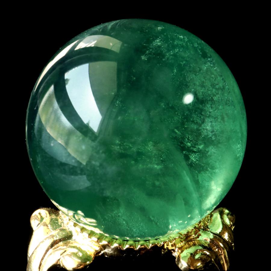 グリーン フローライト AAA 丸玉 虹入り レインボー 直径 約31mm スフィア 台座 蛍石 天然石 1点もの パワーストーン Fluorite : fluorite158 : GOLD ...