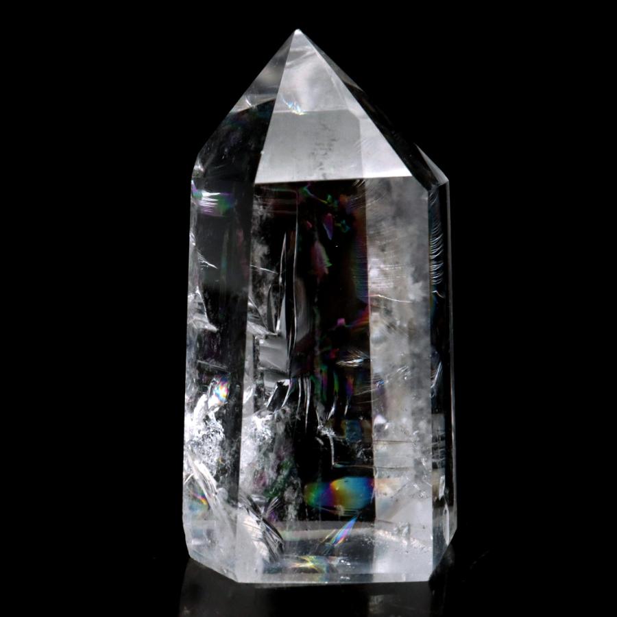 GOLD STONE アイリスクォーツ 六角柱 Mサイズ ポイント 虹入り 水晶 クリスタル レインボー 置き物 浄化 Iris quartz 天然石 パワーストーン 敬老の日 : GOLD ...