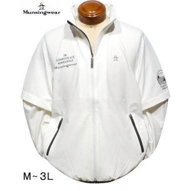 Munsingwear マンシングウェア 2WAYブルゾン メンズ MGMXJK04 家庭洗濯可 撥水 ストレッチ ウインドブレーカー ジャケット ジャンバー 定番商品 LL : ゴルフ ...