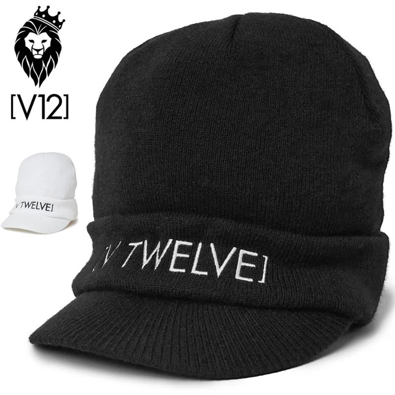 クーポン有 V12 ゴルフ つば付き ニットキャップ WIN KNIT CAP V122320-CP11 ヴィ・トゥエルヴ 防寒 保温 3WF2 ゴルフウェア 帽子 V12 GOLF OCT3 ...