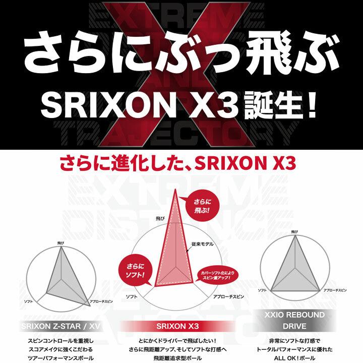 SRIXON 即日 名入れ ゴルフボール オウンネーム ダンロップ SRIXON スリクソン X3 エックススリー 2022年モデル ゴルフボール 1ダース（12球入り） : ゴルフ ...