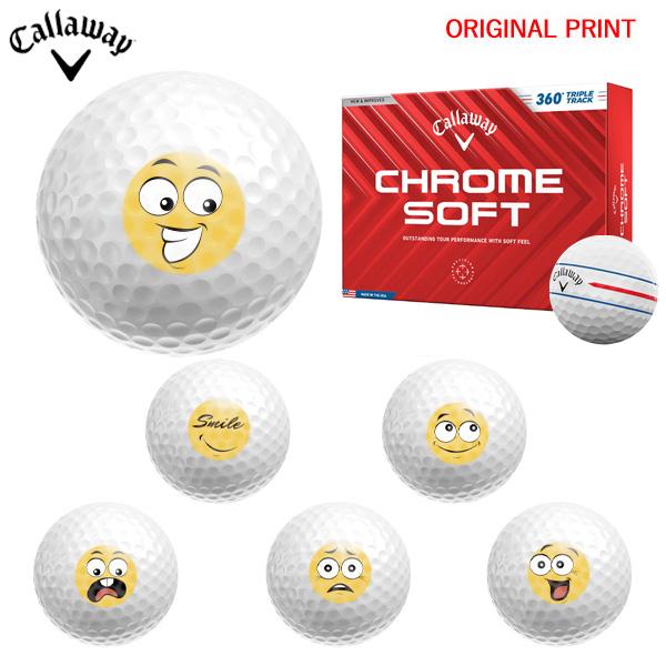 Callaway 【オリジナルオウンネームプリント(納期2-3日)】キャロウェイ クロムソフト(CHROME SOFT) 360° トリプル・トラック ゴルフボール 1ダース (12球入り ...
