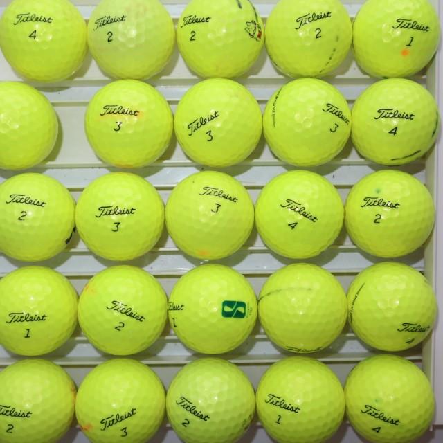 Pro V1 25個 プロV1 2019年〜2020年モデル イエローカラー prov1 '19 Bランク タイトリスト 中古 ロストボール ...