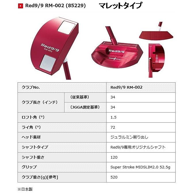 kasco（キャスコ） アカパタ Red9/9 RM-002（マレットタイプ） Red9/9