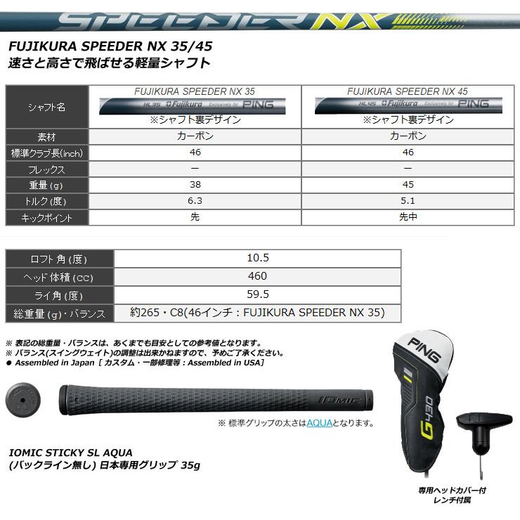 G430 ピン HL SFT ドライバー Fujikura Speeder NX 35D/ 45D シャフト : ゴルフレンジャー - 通販 - Yahoo!ショッピング