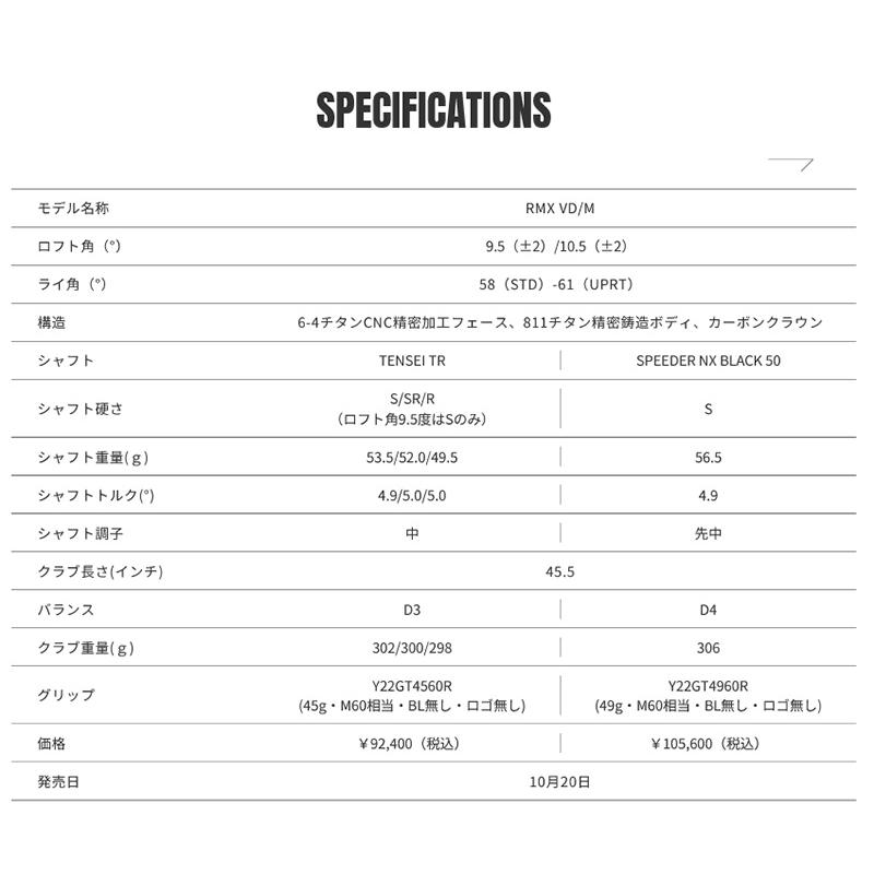 RMX 【特価/即納】ヤマハ 2024 VD/M ドライバー TENSEI TR シャフト 日本正規品 : Golf Shop Champ - 通販 - Yahoo!ショッピング