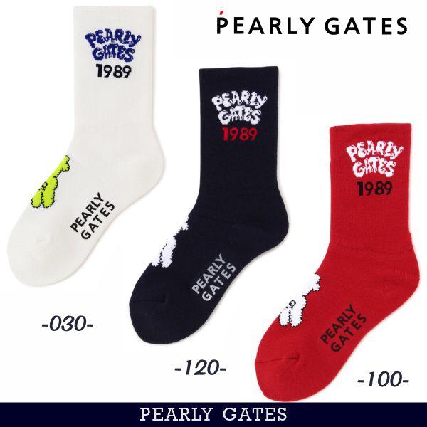 PEARLY GATES（パーリーゲイツ） 【PREMIUM CHOICE】PEARLY GATES レディス ぷっくりロゴミドルソックス ...
