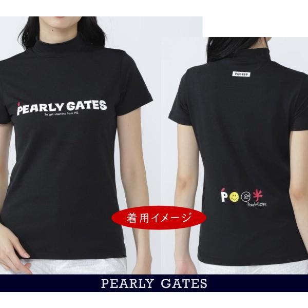 PEARLY GATES 【NEW】PEARLY パーリーゲイツ PGハウオリロゴプリント 涼!!ベア疑似メッシュ レディス半袖モックシャツ ...