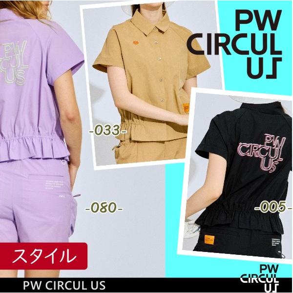 PW CIRCULUS（ピーダブリュサーキュラス） 【】レディースギャザリング半袖シャツ【KHPQGM-0418】(PWKHG418)(PWPHG408)(PWPPG404) : GOLF ...