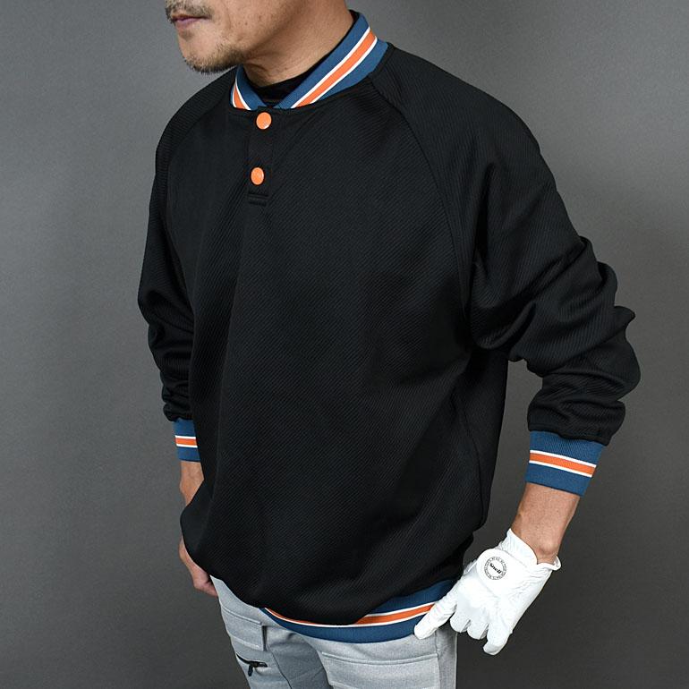 COMONGOLF ゴルフ ゴルフウェア メンズ 長袖 スウェットアウター ストレッチ ジャージ ウェット プルオーバー ゴルフトップス 秋冬 サンタリート CG-AB2332 : メンズ ...