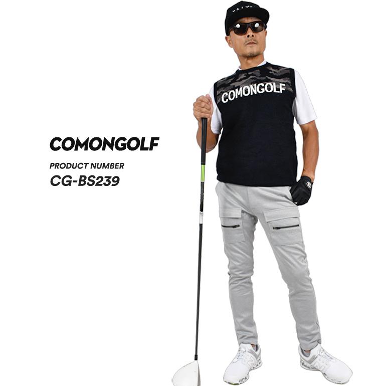 COMONGOLF ゴルフウェア メンズ ベスト 丸首 迷彩柄 切替 ニットベスト コモンゴルフ ゴルフ トップス おしゃれ 春 夏 秋 サンタリート CG-BS239 : メンズゴルフウェア ...