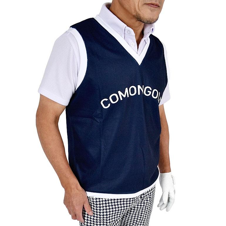 COMONGOLF ゴルフウェア メンズ ベスト Vネック ドライ素材 ストレッチ コモンゴルフ ゴルフ トップス おしゃれ 春 夏 秋 サンタリート CG-BS302S : メンズゴルフ ...