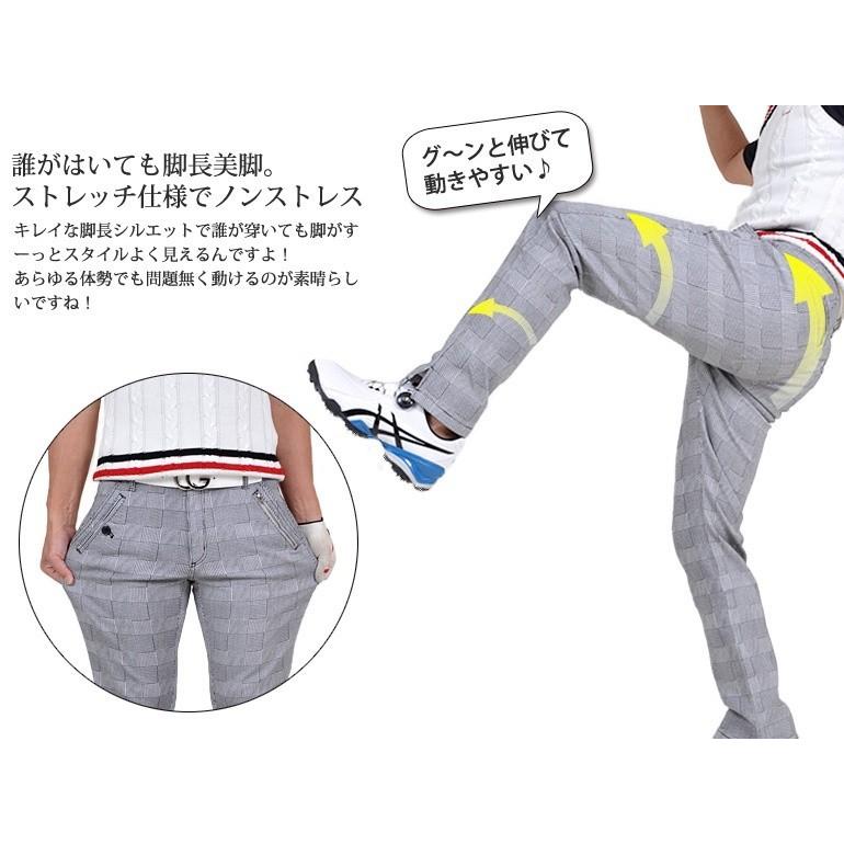 ゴルフウェア メンズ ゴルフパンツ ストレッチ ズボン スリット入り 大きいサイズ おしゃれ チェック柄 春 秋 サンタリート コモンゴルフ ...