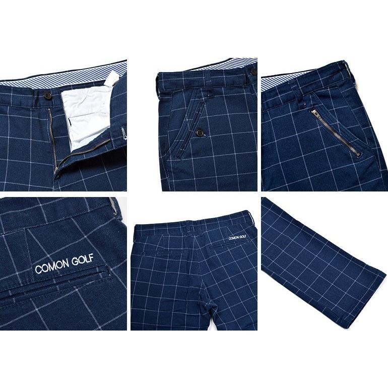 ゴルフウェア メンズ ゴルフパンツ ストレッチ ズボン スリット入り 大きいサイズ おしゃれ チェック柄 春 秋 サンタリート コモンゴルフ ...