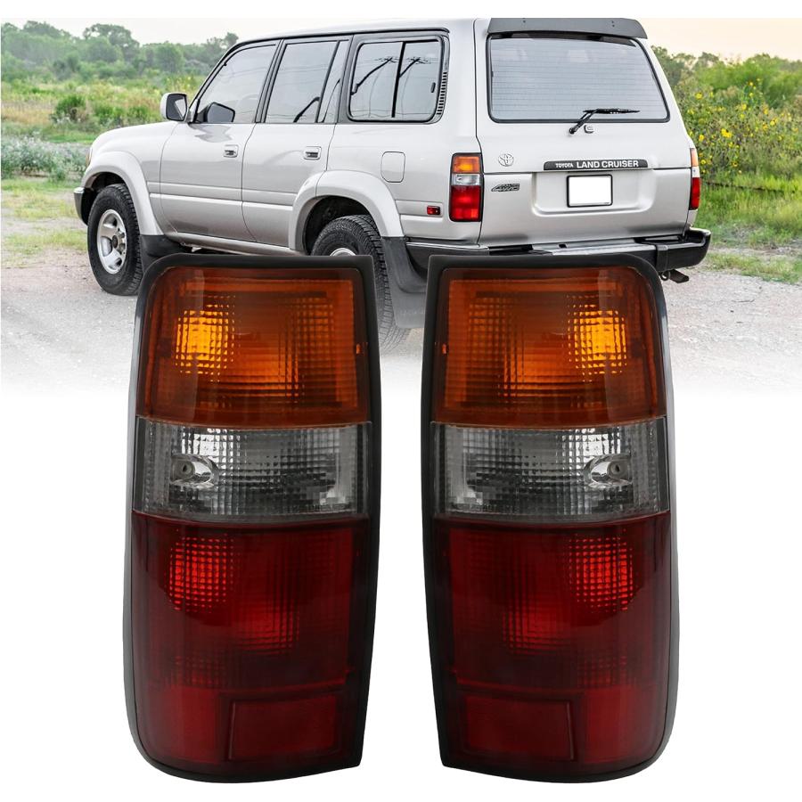 USR DEPO FJ80 テールライト - 交換用リアテールランプセット (左+右) 1991-1997 トヨタ ランドクルーザー 80 ...