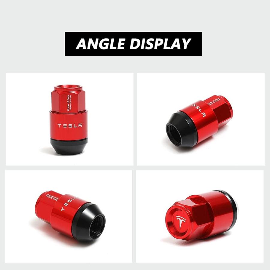 MUGE RACING Tesla モデル3 Y ホイールセンターハブキャップキット ホイールキャップキット センターキャップ ラグナット ...