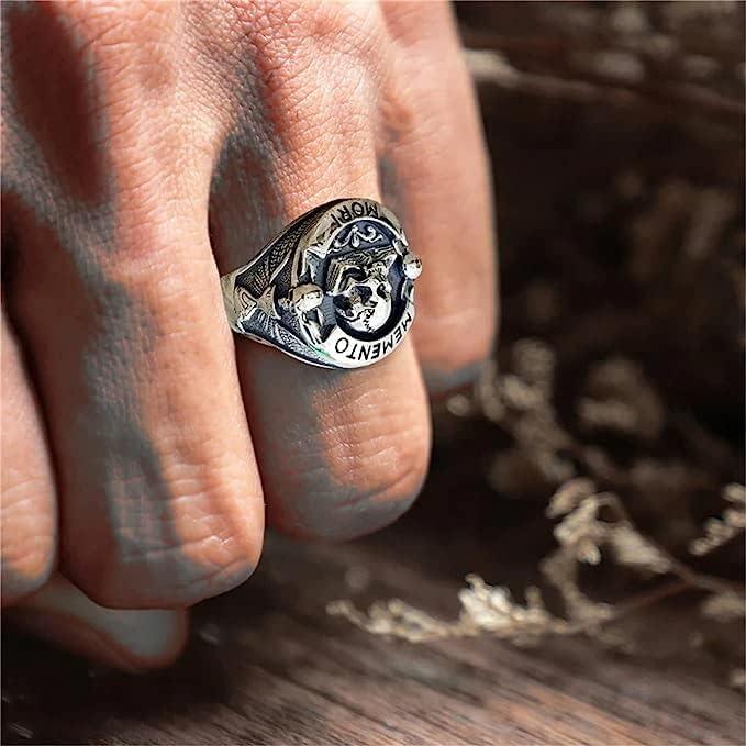 Goohopsun Memento Mori Skull メンズバイカーリング Goohopsun Memento Mori Skull メンズバイカーリング