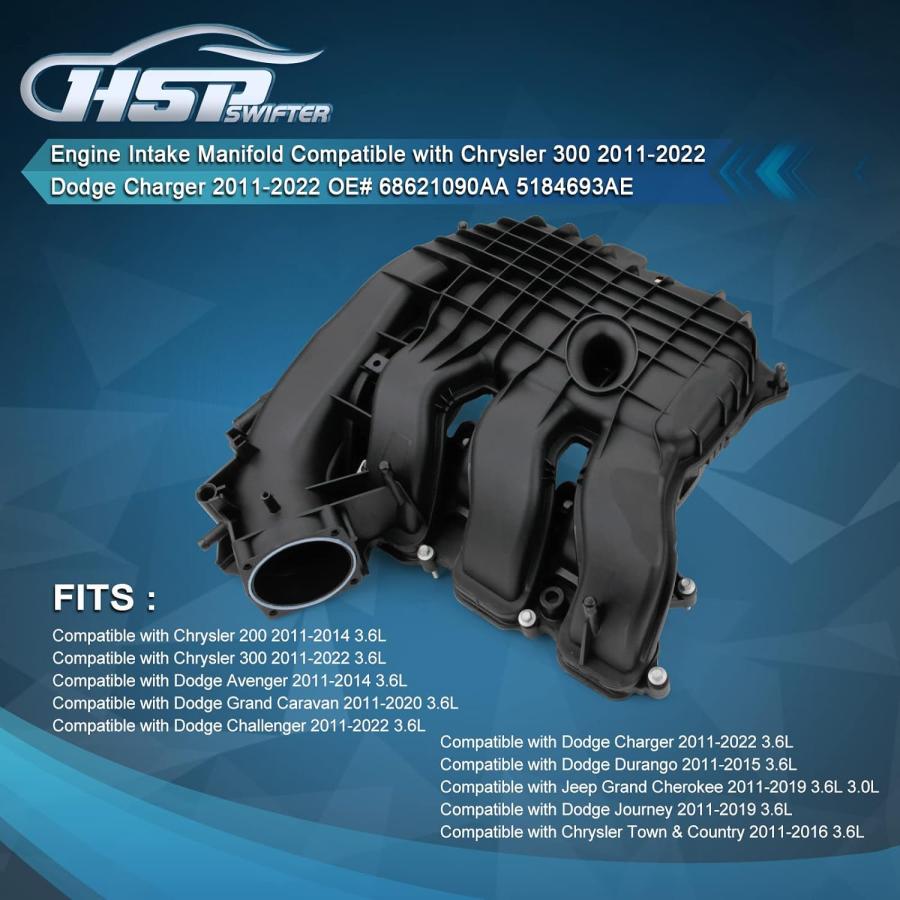 HSPSWIFTER エンジンインテークマニホールド Chrysler 300 2011-2022 Dodge Charger OE ...