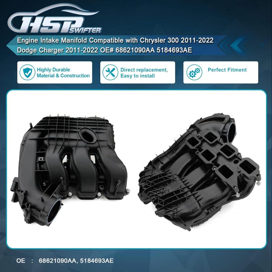 HSPSWIFTER エンジンインテークマニホールド Chrysler 300 2011-2022 Dodge Charger OE ...