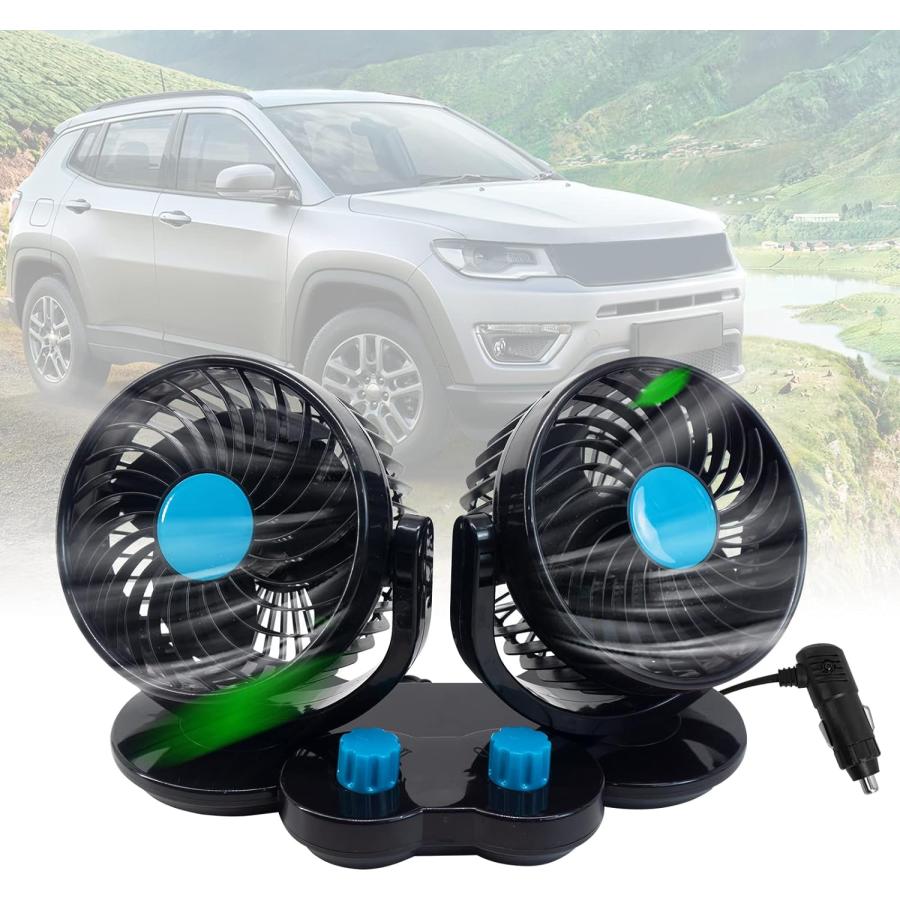 【並行輸入品】zmoso 12V Car Fans Cooling Air Fan Powerful Dashboard Electric ...