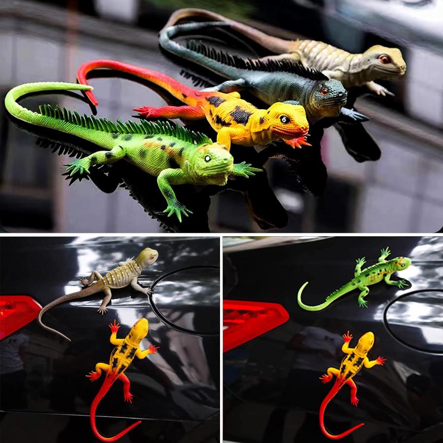 2 Packs Funny 3D Lizard Car Roof Decoration Decals Cute Bumper Hood ...