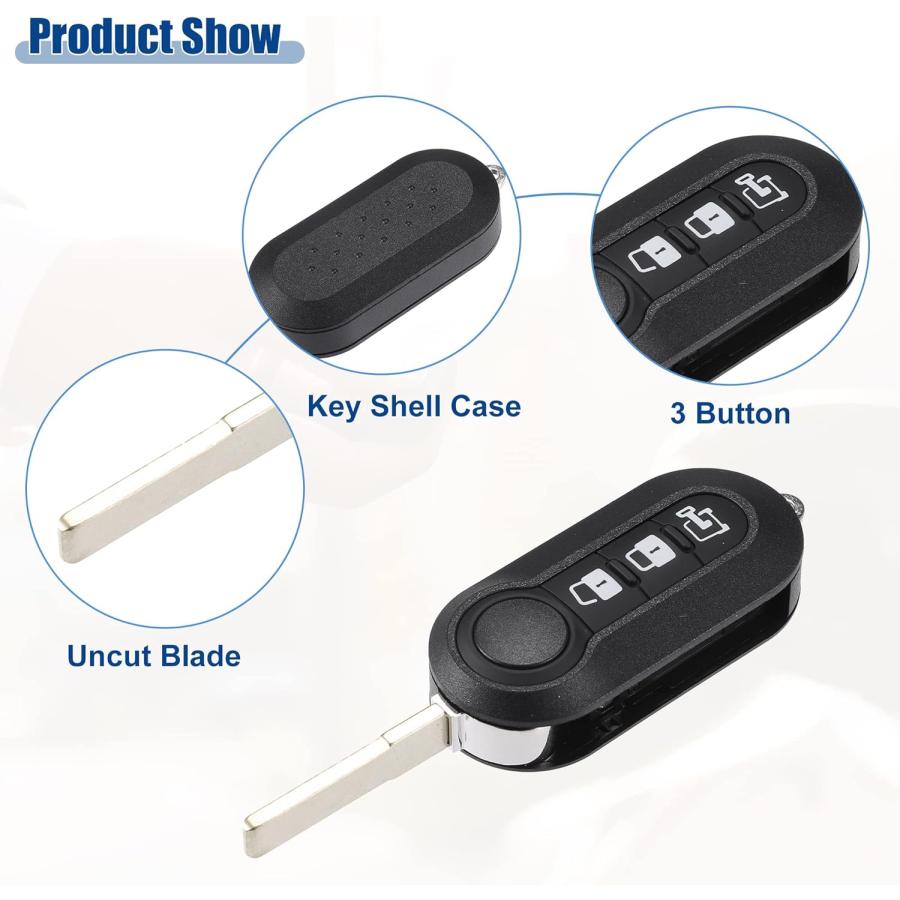 ACROPIX 433 MHz Key Fob Keyless Entry Remote Fit for Fiat 500 並行輸入品 ...