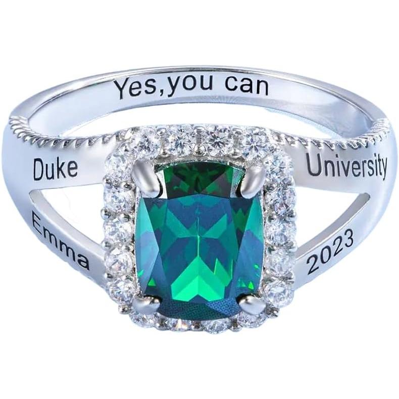 NICEDREAM Personalized Graduation Ring College High School Custom Class ...
