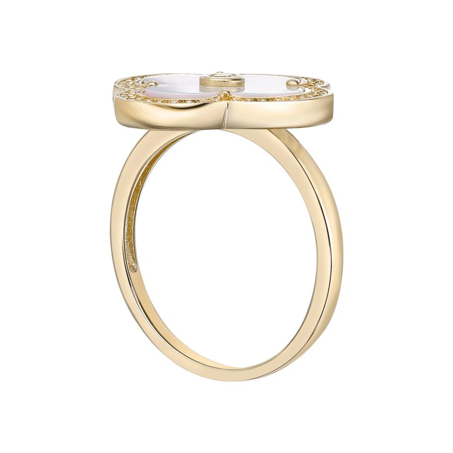 Lavari Jewelers マラカイト、ブラックオニキスまたはマザーオブパールとキュービックジルコニアフラワーリング レディー 並行輸入品 ...