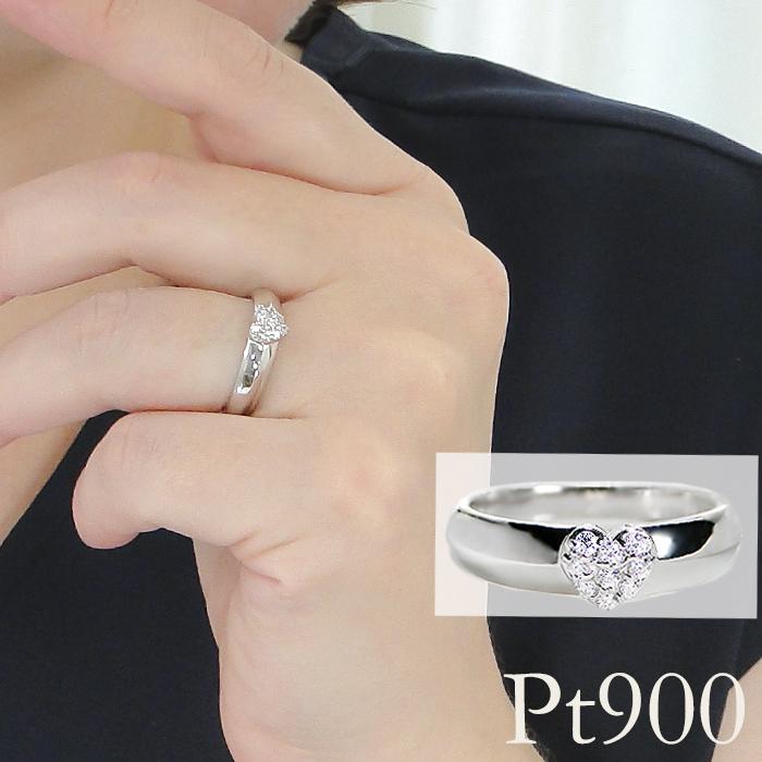 Pt900 0.15ct パヴェ ハート ダイヤモンド リング 送料無料 プラチナ Pt ダイアモンド ダイア 指輪 pave はーと レディース プレゼント GUR1033-Pt : グッド ...