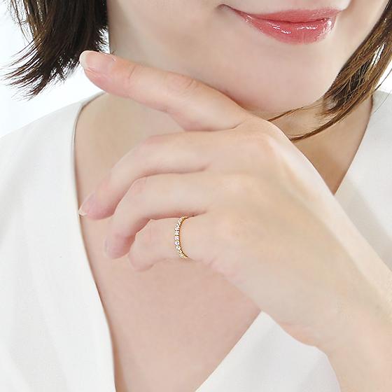 K18 WG YG PG 0.5ct ダイヤモンド フルエタニティ ピンキー リング 送料無料 ダイヤ エタニティ エタ ゴールド 18金 指輪 0.5カラット 記念 小指 GUR1236 ...