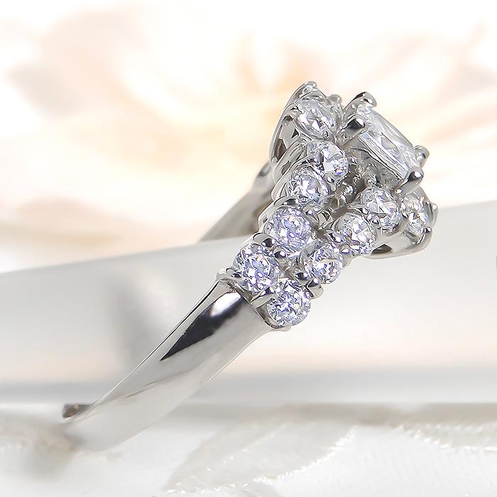 Pt900 1.40ct ダイヤモンド リング 送料無料 プラチナ PT Hカラー SIクラス ダイアモンド ダイヤ ダイア 指輪 豪華 1.4ct 大粒 四角 スクエア 華やか ...