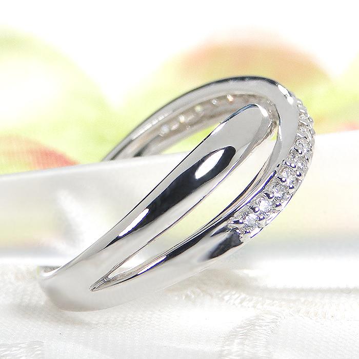 Pt900 0.2ct ダイヤモンド クロス リング 送料無料 指輪 リング プラチナ PT Hカラー SIクラス ダイヤ X ダイアモンド ダイア プレゼント 4月 誕生石 GUR974 ...