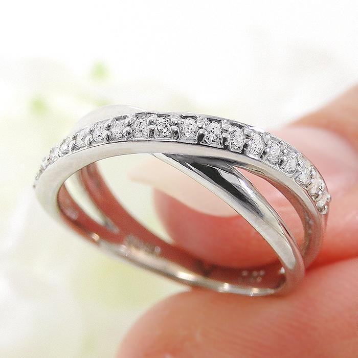 Pt900 0.2ct ダイヤモンド クロス リング 送料無料 指輪 プラチナ PT Hカラー SIクラス ダイヤ X ダイアモンド ダイア プレゼント 4月 誕生石 GUR974-Pt ...