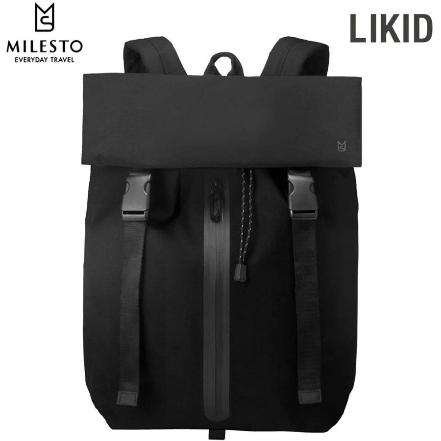 ミレスト MILESTO LIKID シームレスファスナー 撥水加工 フラップ バックパック MLS842-BK ブラック : Good Day SGY store - 通販 - Yahoo ...