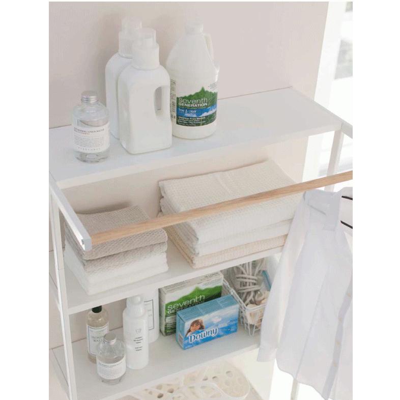 tower 立て掛けランドリーシェルフ 3段 タワー ホワイト ブラック ランドリーラック 洗濯機ラック 2482 2483 : グットライフショップ ヤフー店 - 通販 - Yahoo!ショッピング