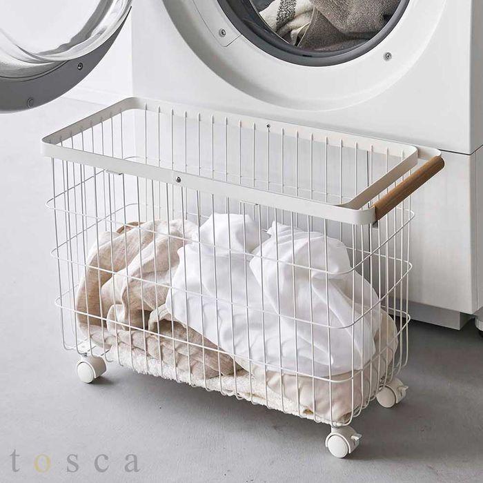 【ポイント5倍】ランドリーバスケット トスカ キャスター付き ワイド&ロー 山崎実業 tosca 35L ホワイト 白 6629 洗濯かご 脱衣かご ランドリーワゴン : グットライフショップ ...