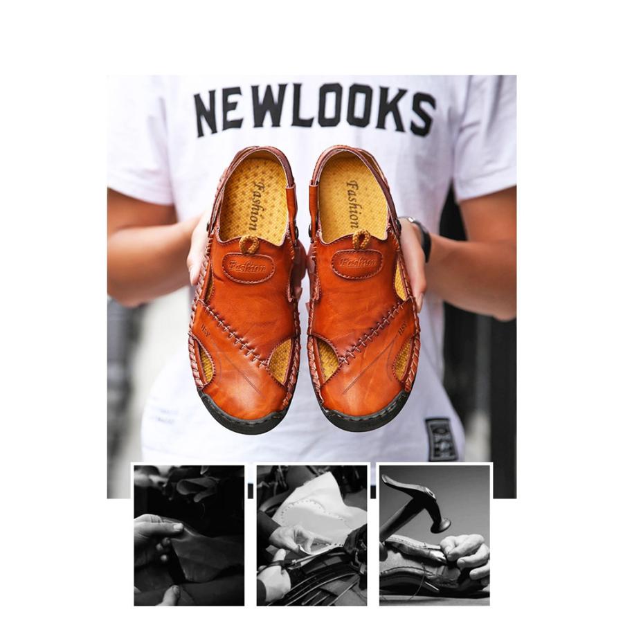 ビーチサンダル 本革 サンダル メンズ スポーツサンダル コンフォート